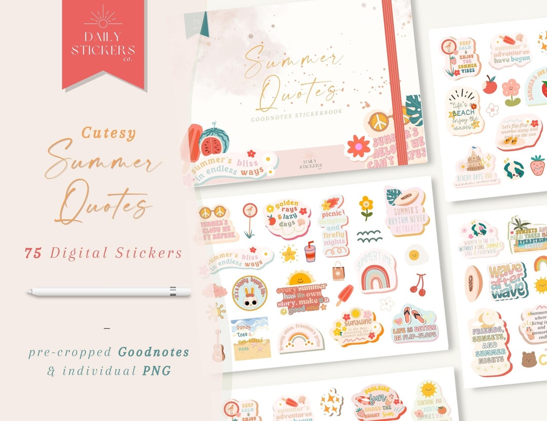 Summer Quotes Stickers for Goodnotes, Everyday Use Stickers, Daily Life ...