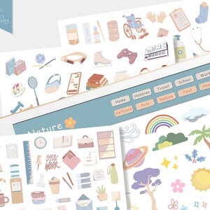 Daily Life Icons Goodnotes Digital Stickers, Work&school, Health ...