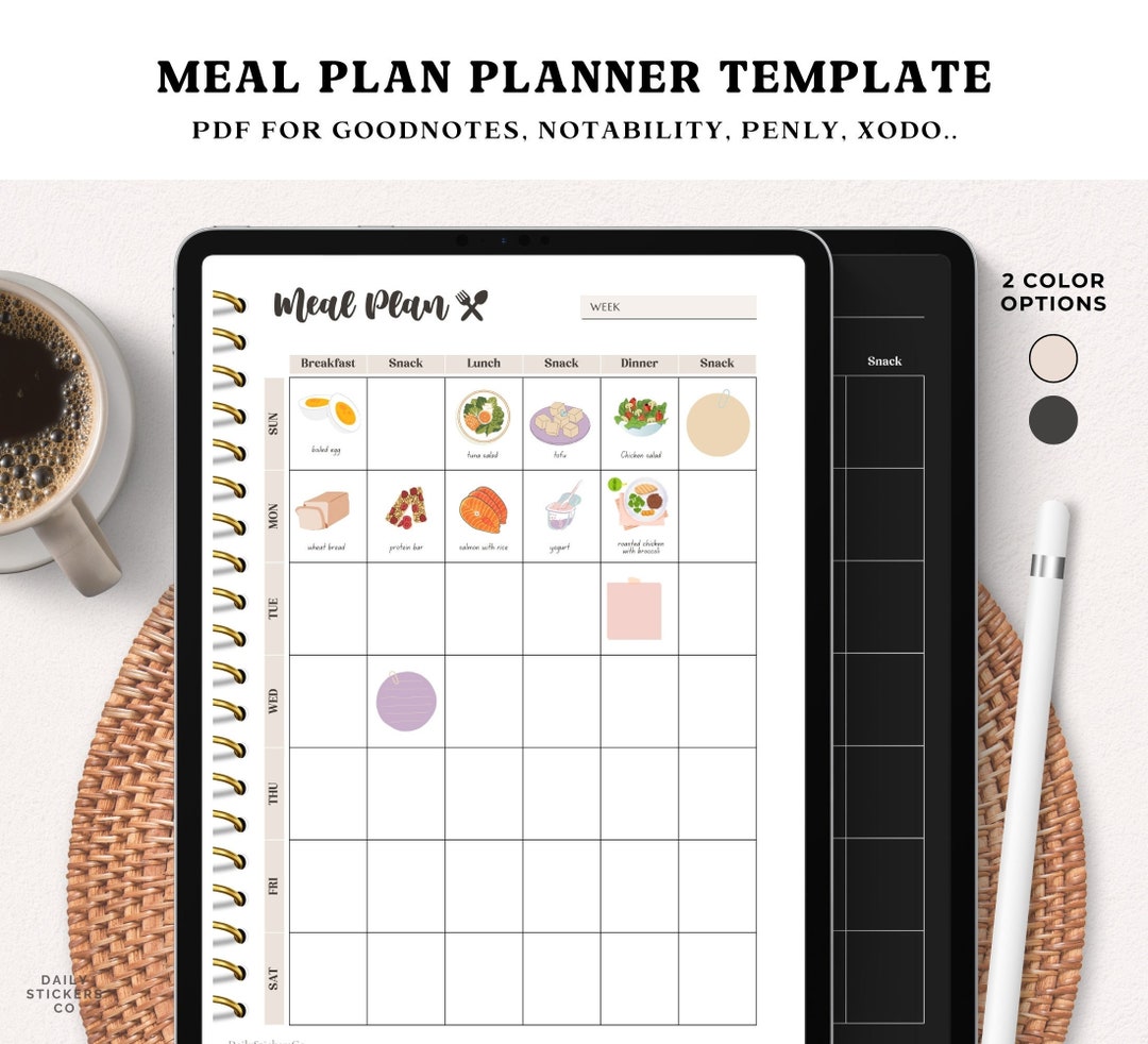 Digital Diet Meal Plan Tracker Planner Template, Nutrition Tracker ...