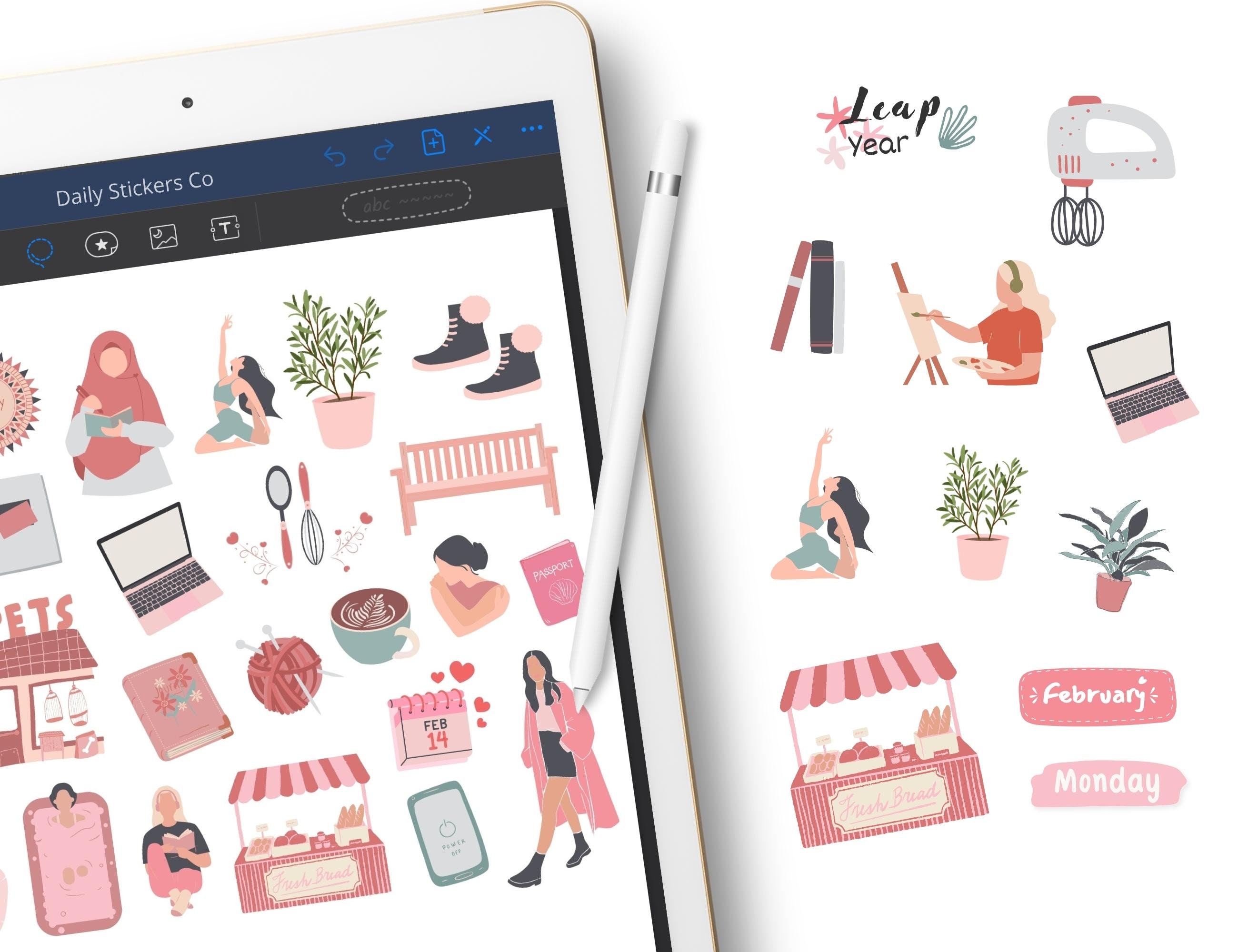 Month of February Goodnotes Digital Stickers for Everyday Use - Etsy