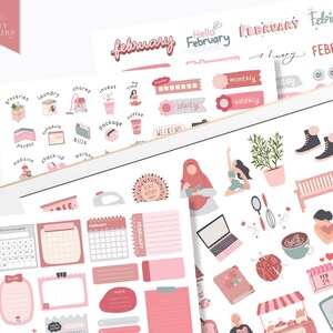 Month of February Goodnotes Digital Stickers for Everyday Use, Monthly ...