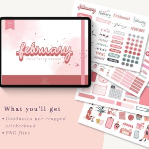 Month of February Goodnotes Digital Stickers for Everyday Use, Monthly ...