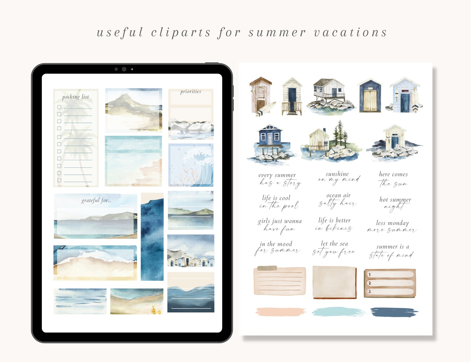 Beach Digital Stickers for Goodnotes: Summer Planner (PNG) - Etsy