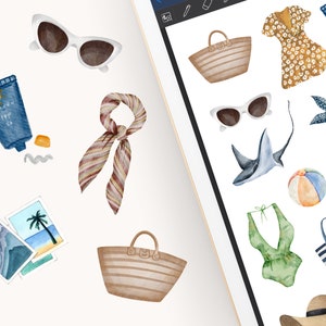 Beach Digital Stickers for Goodnotes: Summer Planner (PNG) - Etsy