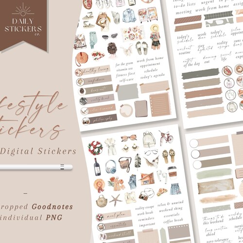 Daily Digital Stickers for Goodnotes Everyday Use Stickers - Etsy