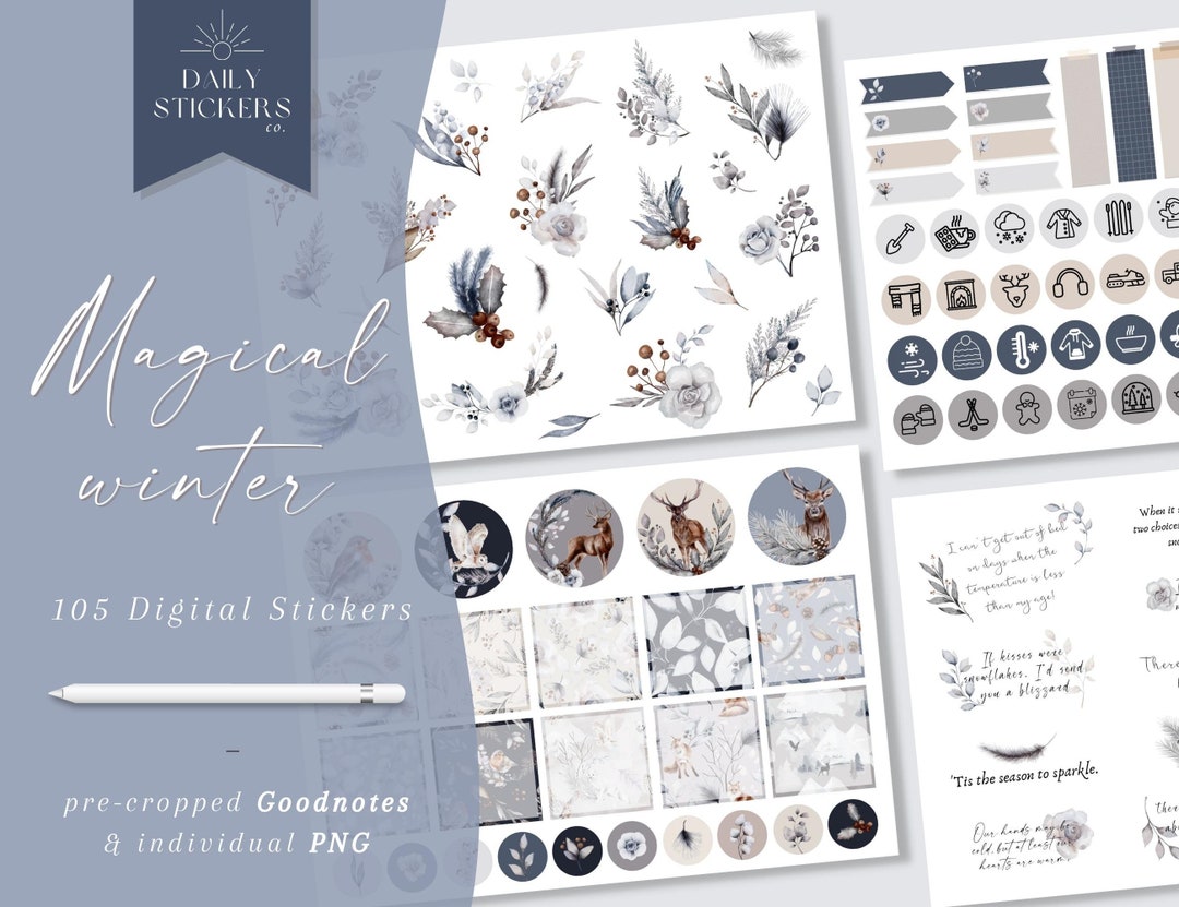 Magical Winter Goodnotes Digital Stickers for Winter Season, Seasonal ...