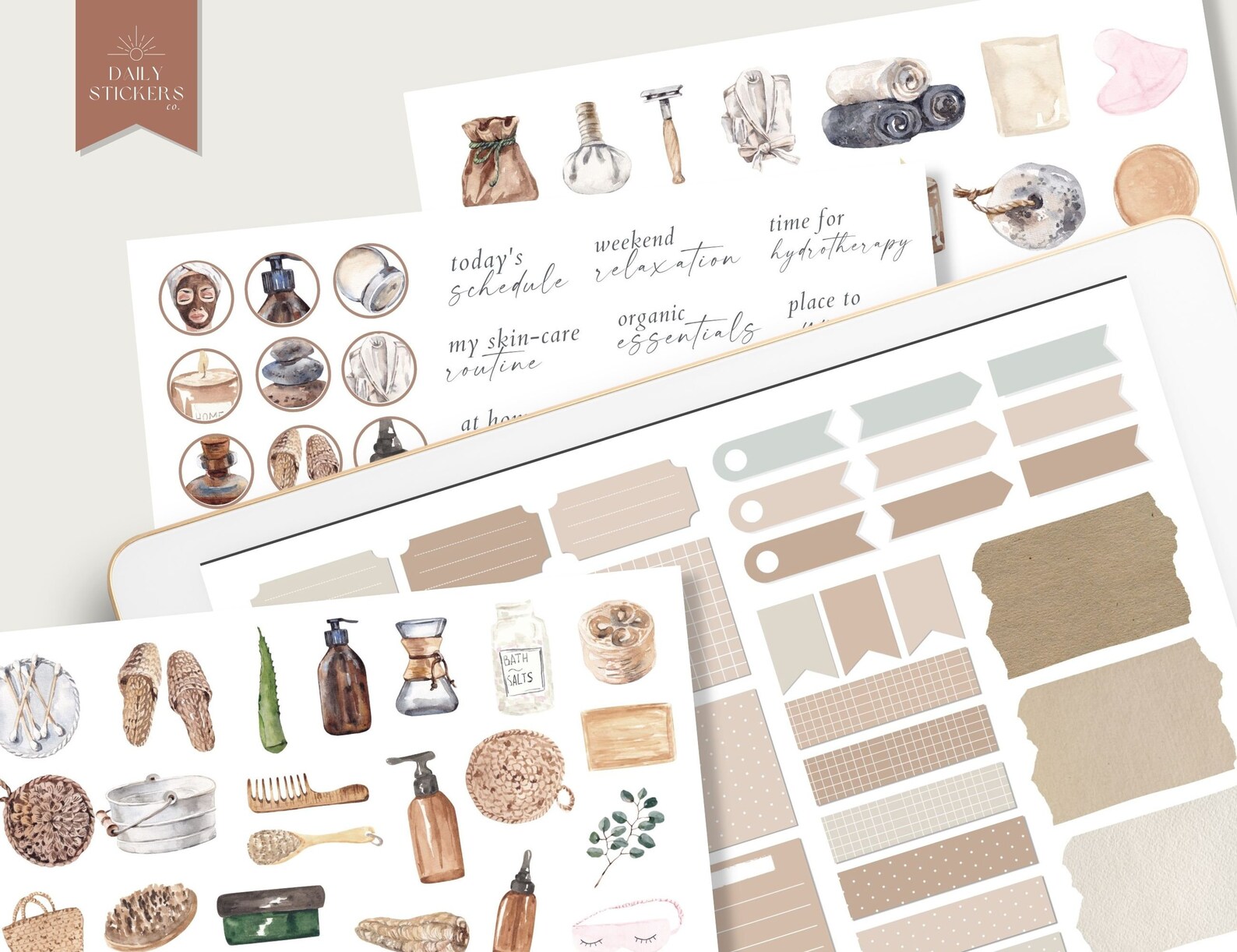 Pamper Time Goodnotes Digital Stickers, Spa Digital Stickers, Self-care ...