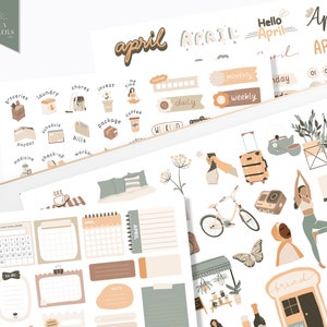 Month of April Goodnotes Digital Stickers for Everyday Use, Monthly ...