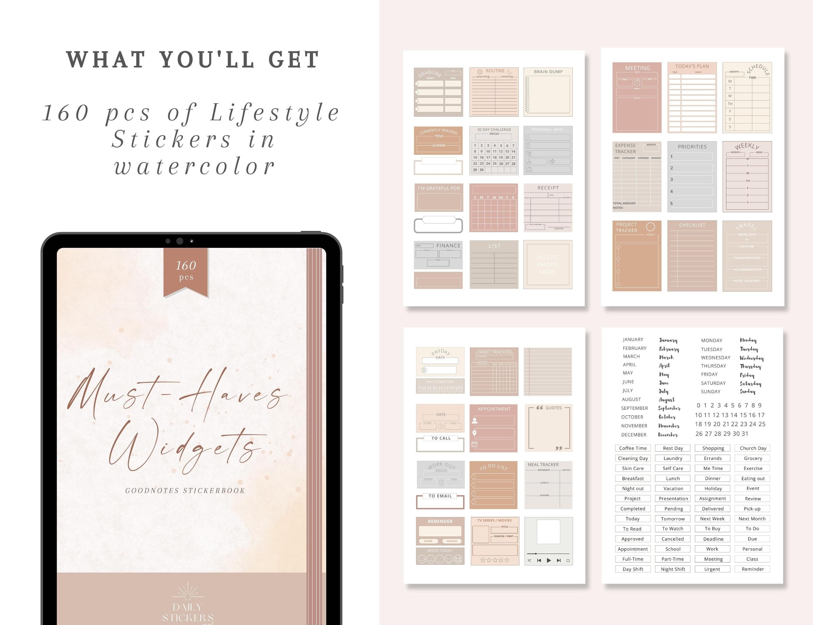 Must-have Everyday Widgets Digital Stickers for Goodnotes, Notepad ...