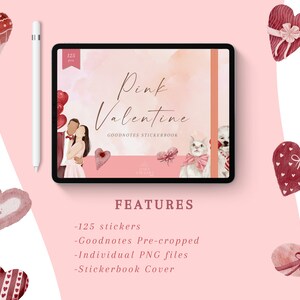 Pink Valentine Digital Stickers for Goodnotes, Valentine's Day Stickers ...