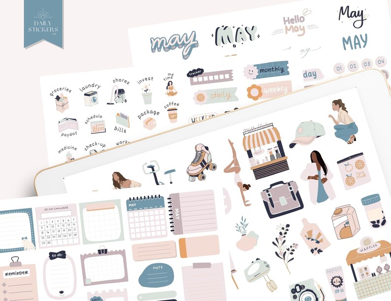 Month of May Goodnotes Digital Stickers for Everyday Use, Mothers Day ...