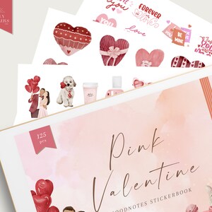 Pink Valentine Digital Stickers for Goodnotes, Valentine's Day Stickers ...