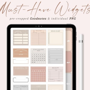 Must-have Everyday Widgets Digital Stickers for Goodnotes, Notepad ...
