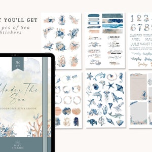 Under the Sea Goodnotes Digital Stickers, Sea Stickers, Whales, Ocean ...