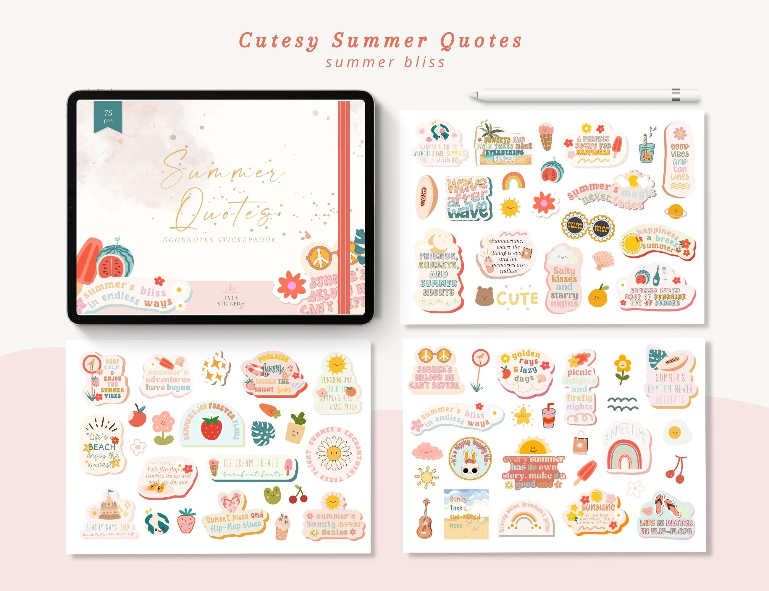 Summer Quotes Stickers for Goodnotes Everyday Use Stickers - Etsy