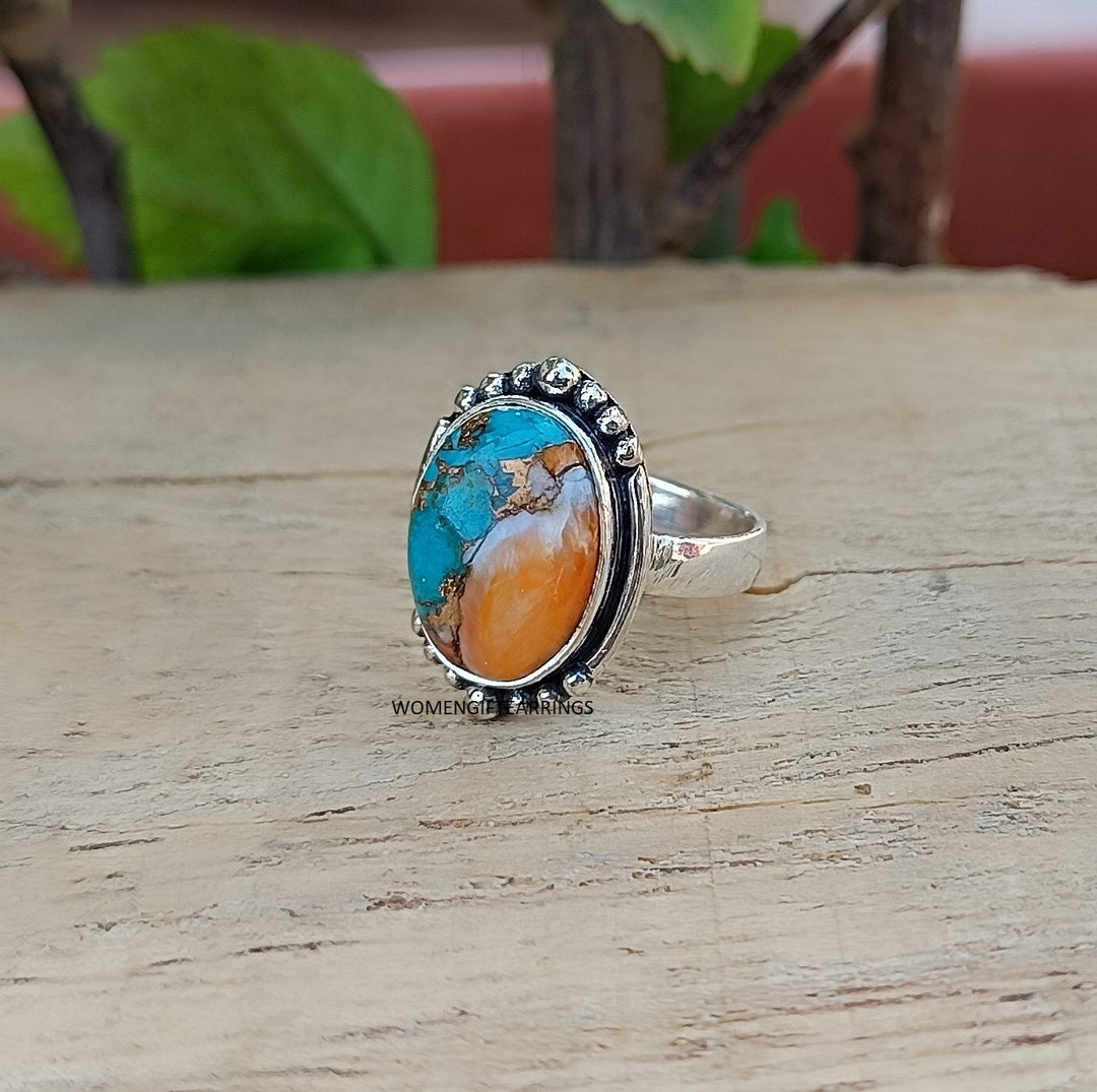Oyster Turquoise Ring 925 Sterling Silver Ring Handmade Ring Oyster ...