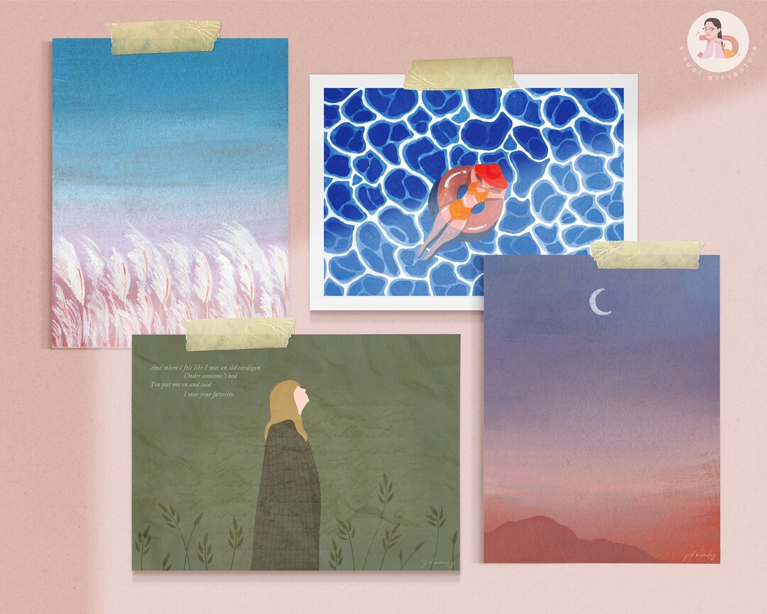 Set of 12 Printable Postcards on Art & Motivational Quotes for - Etsy
