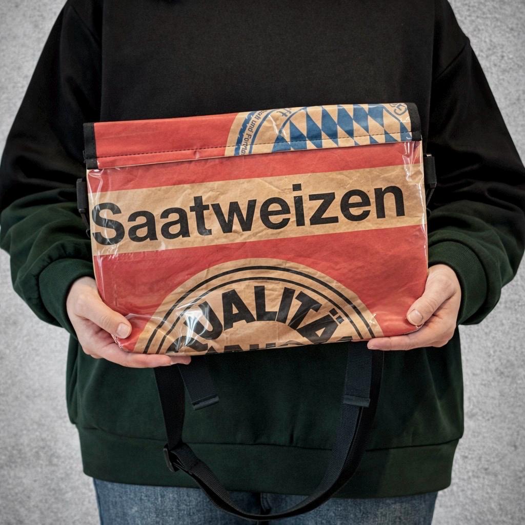 UNIQUE! Large Courier Bag Made From Recycled Paper Bags, Upcycled ...