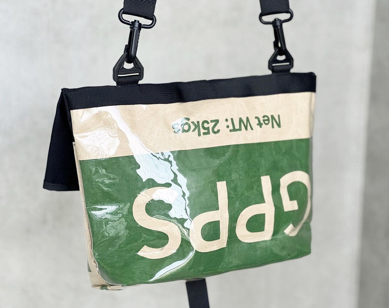 Upcycling Messenger Bag Made From Recycled Flour Sack, Crossbody Bag ...