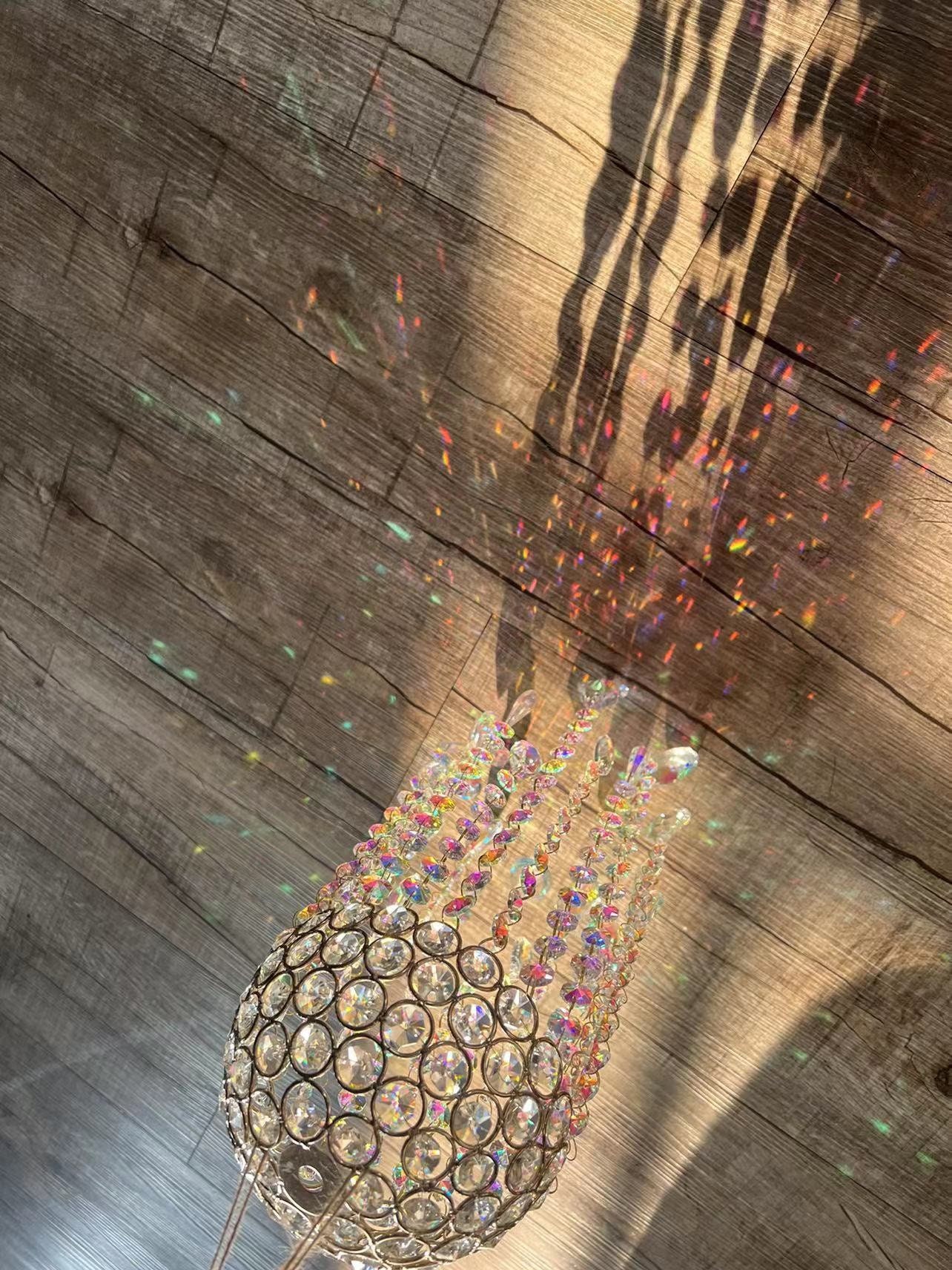 Handmade Light Shadow Crystal Wind Chime Pendant Room Window Decoration ...