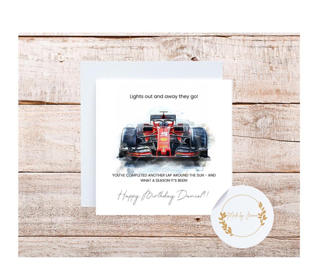 Personalized Formula 1 Birthday Card: Racing Motorsport Fan Gift - Etsy