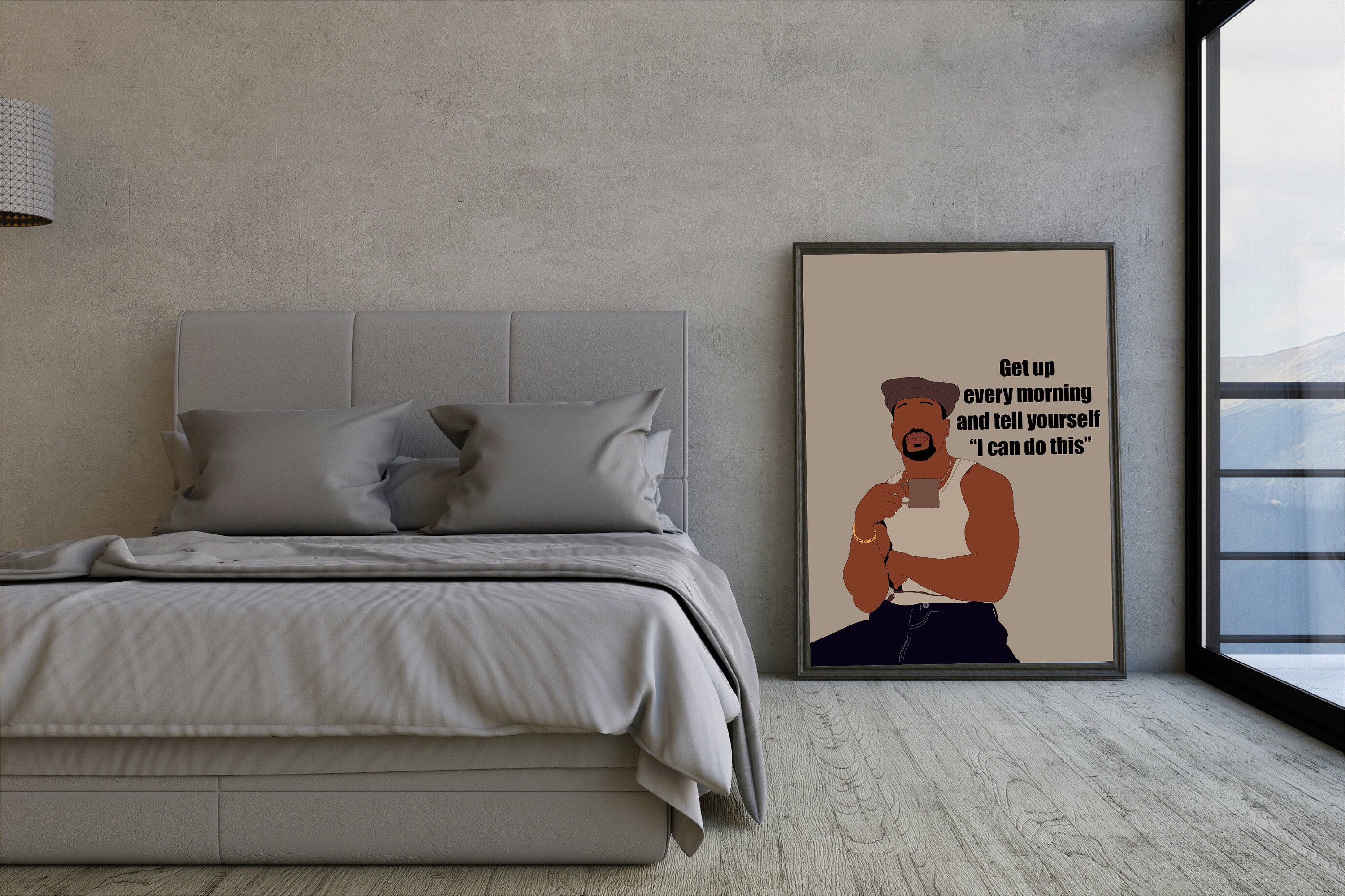 Black Man Art Print: Motivational Quote, Afro American Decor (digital ...