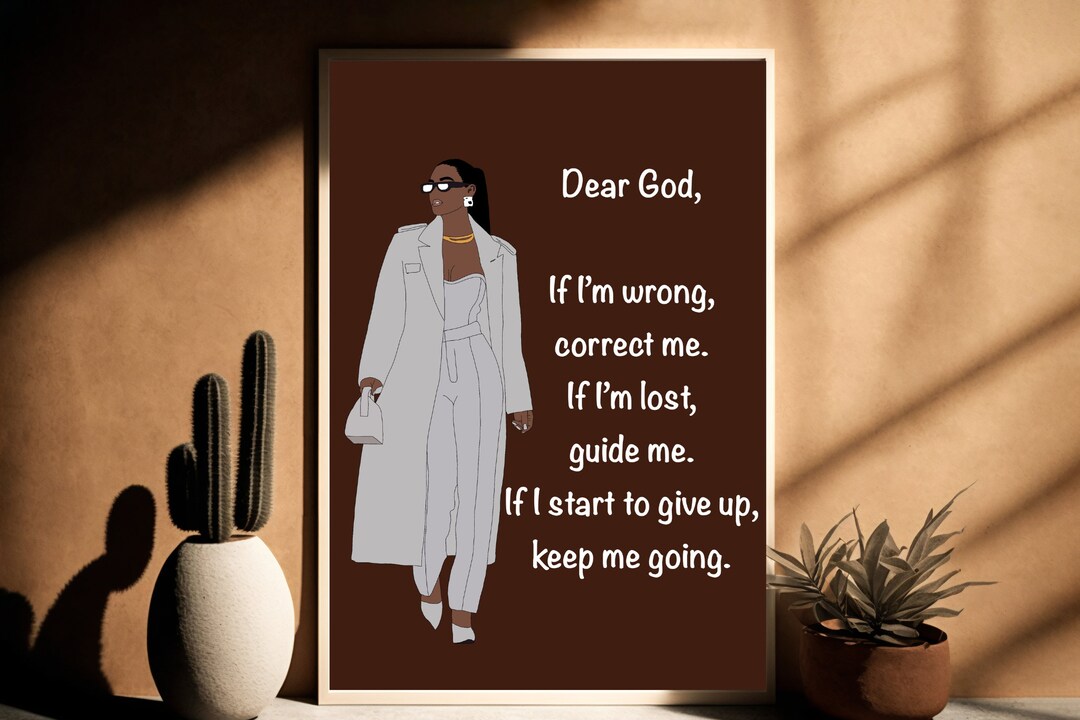 Black Woman Art Print: Motivational Quote Wall Art (digital Download ...