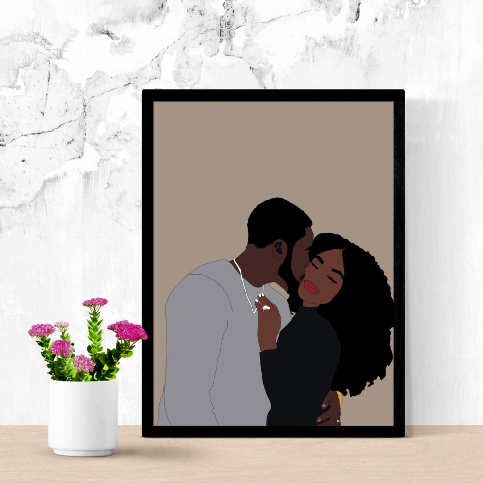 Black Love Art Black Love Wall Art Black Couples Wall Art - Etsy