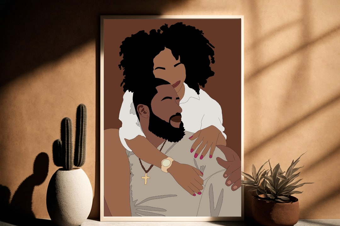 Black Love Art, Black Love Wall Art, Black Couples Wall Art, Black ...