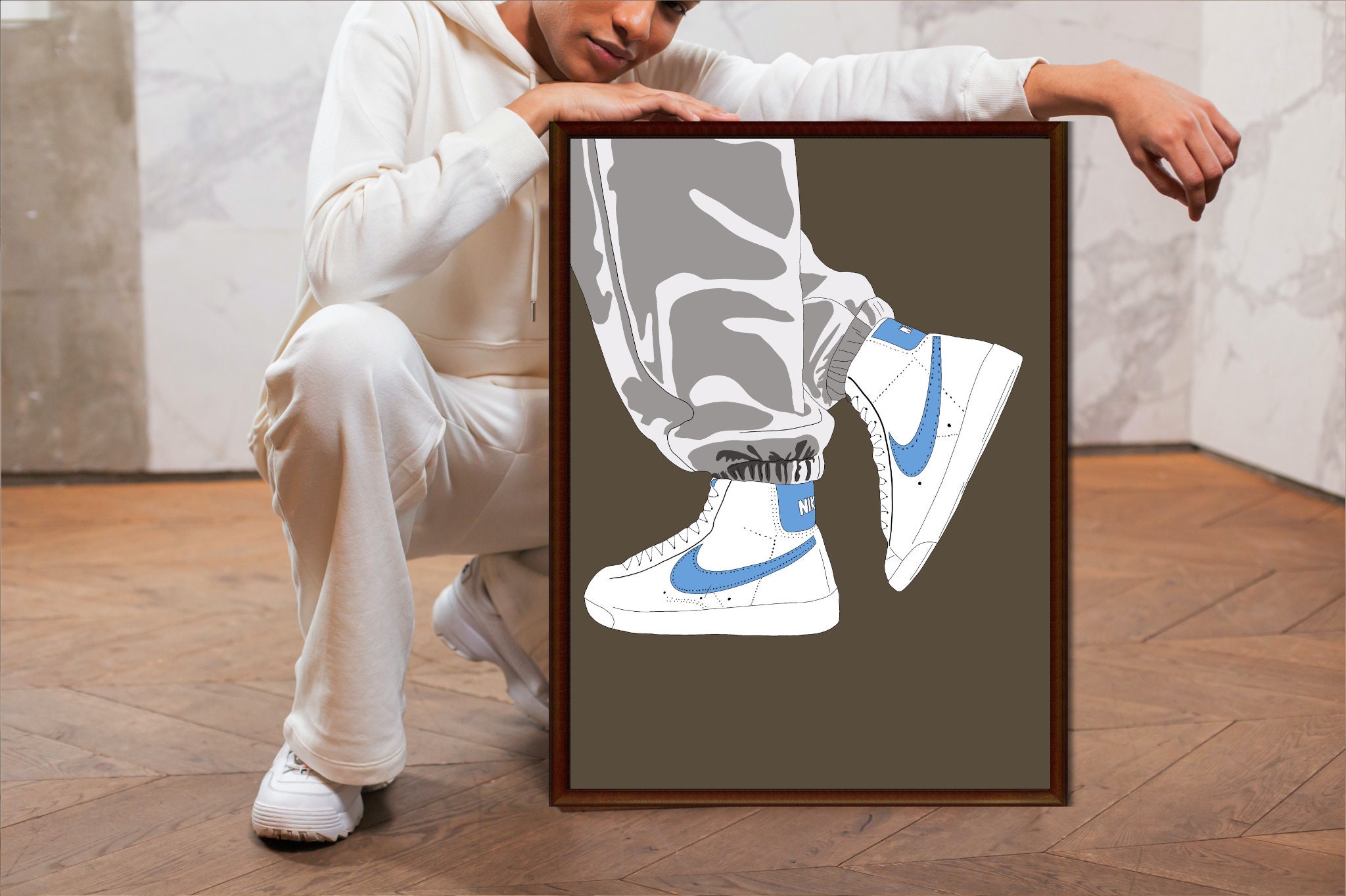 Black Girl Sneaker Art Poster, Nike Art, Nike Wall Art, Hypebeat ...