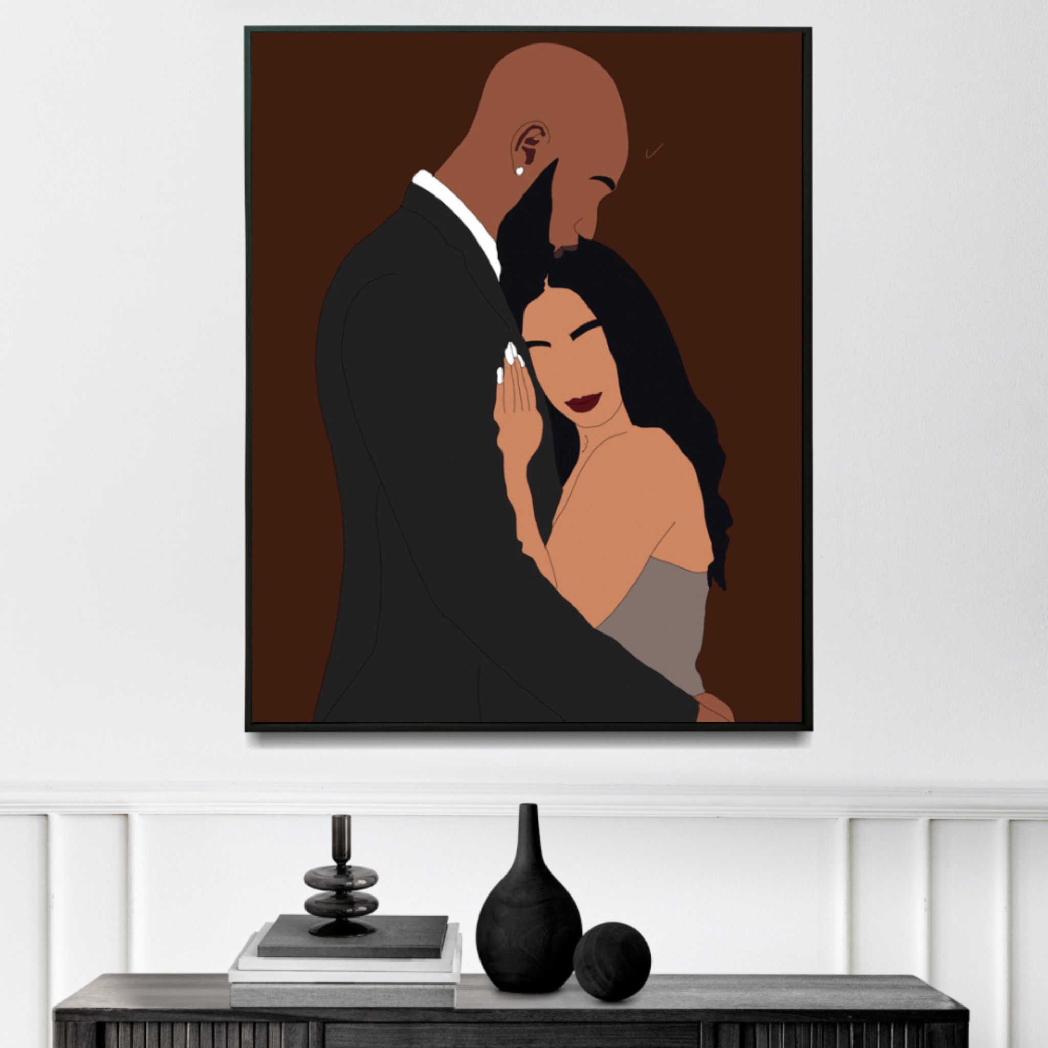 Black Love Art Black Love Wall Art Black Couples Wall Art - Etsy