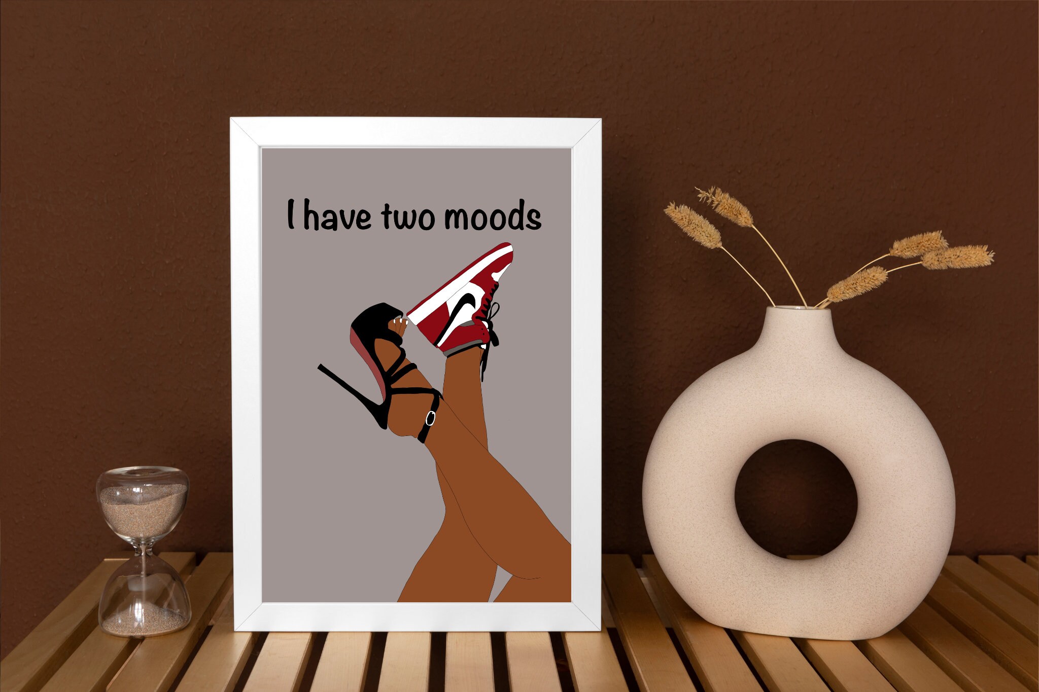 I Have Two Moods Wall Art, Black Woman Wall Art With Quote ...