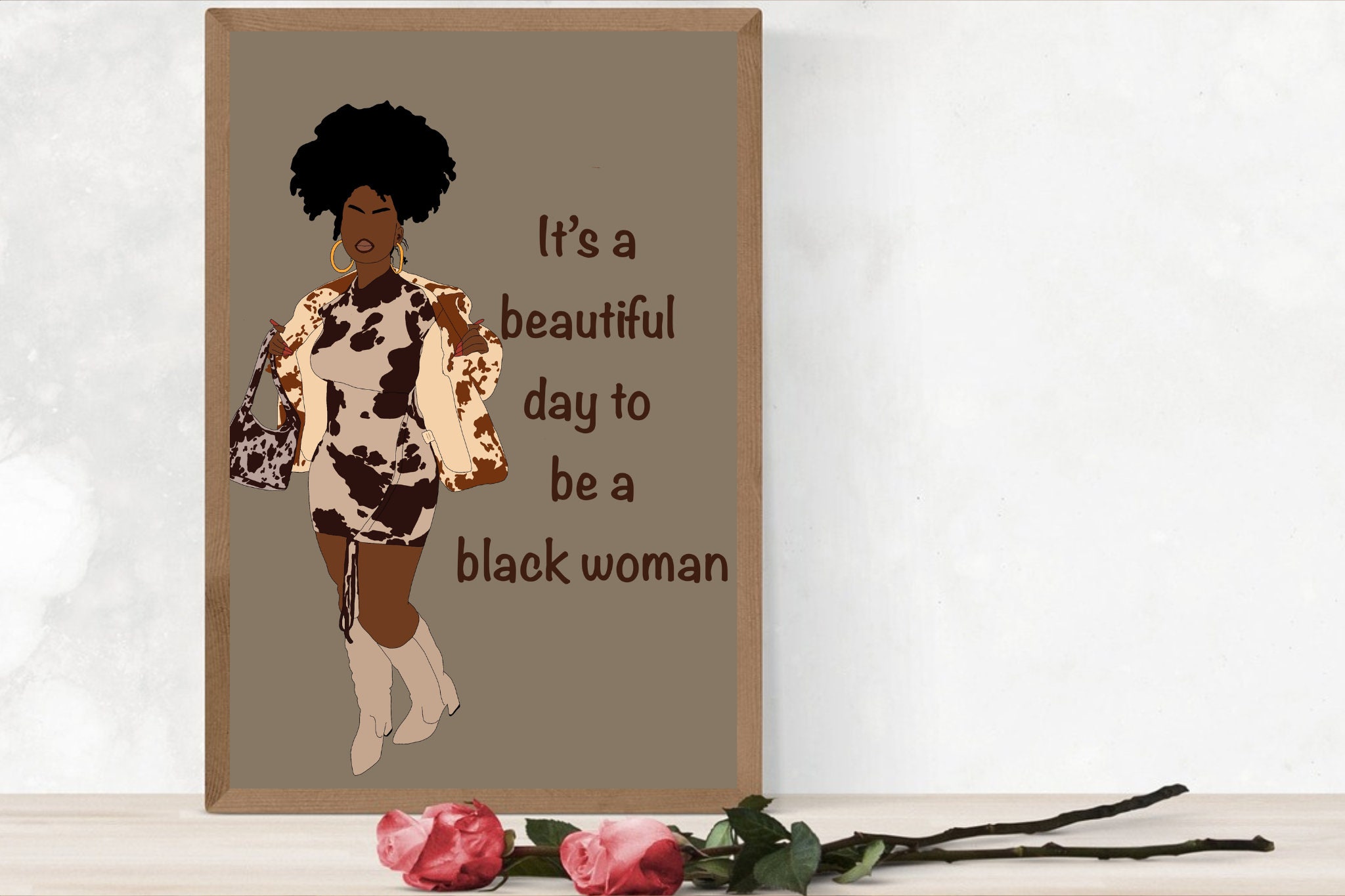 Black Woman Art Print: Motivational Quote, African Wall Art (digital ...