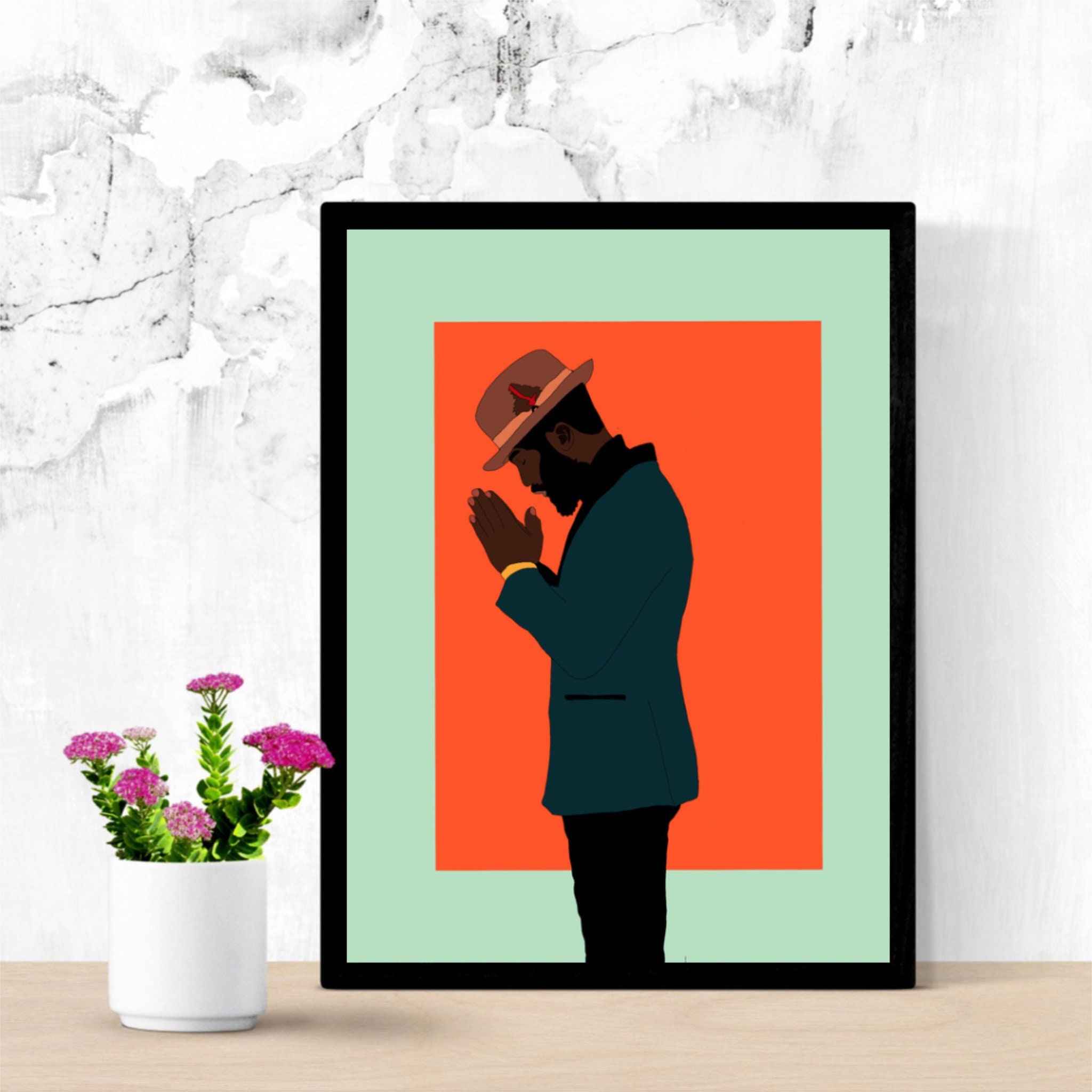 Black Afro Men Art Poster Black Man Art Black Man Wall Art - Etsy