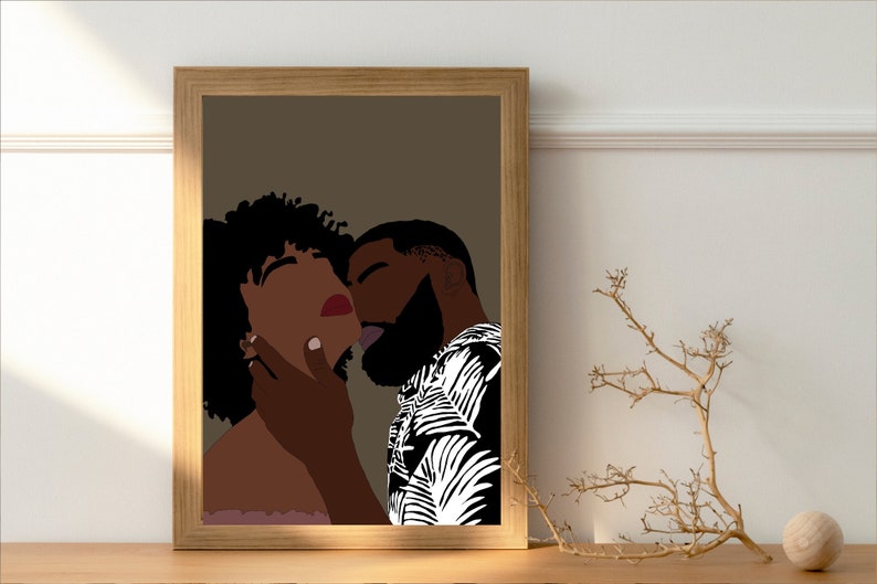 Black Love Art, Black Love Wall Art, Black Couples Wall Art, Black Couple Art, Black Love ...