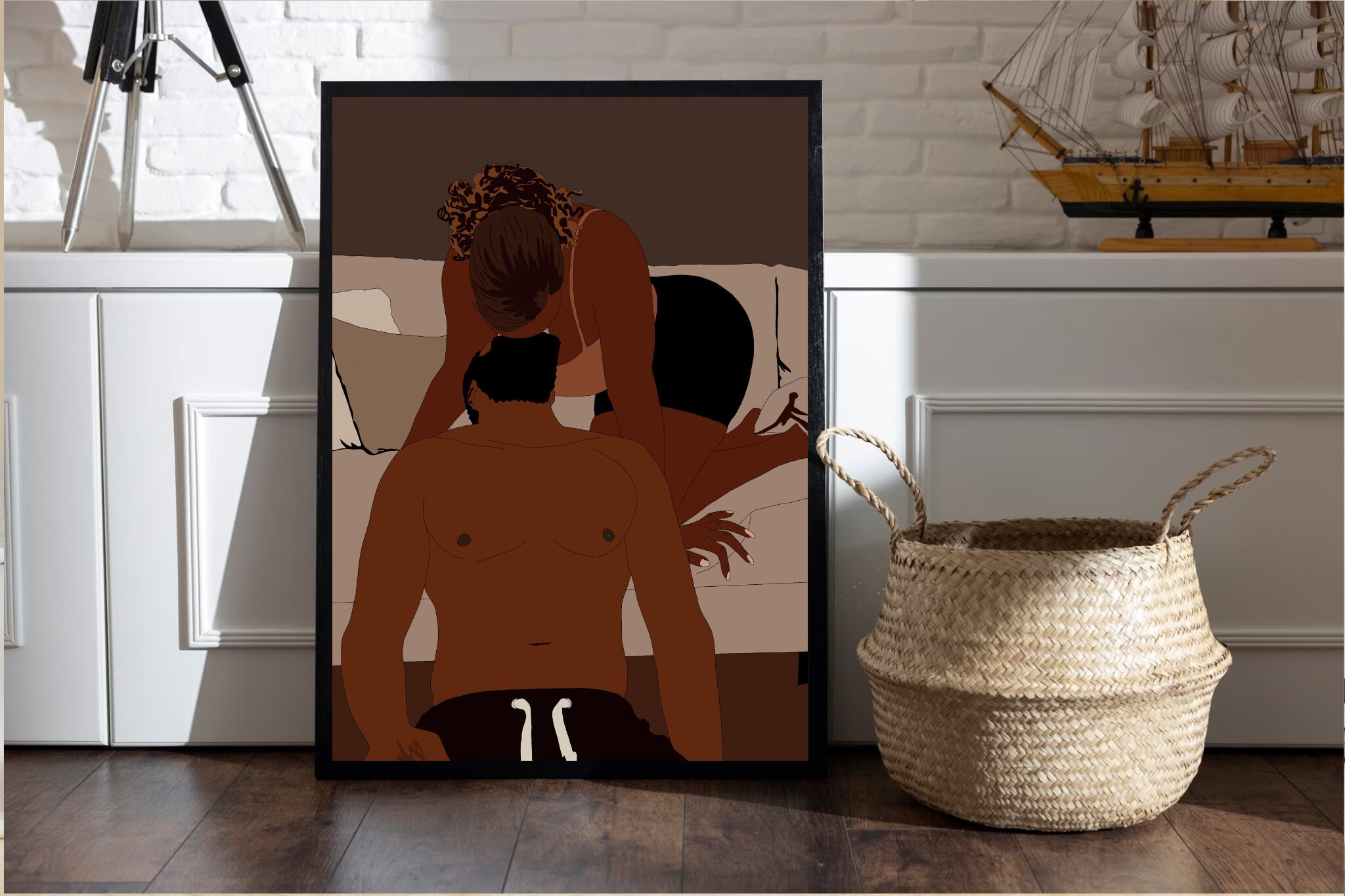 Black Couples Wall Art, Black Couple Art, Black Love Art, Black Love Wall Art, Couple Art ...