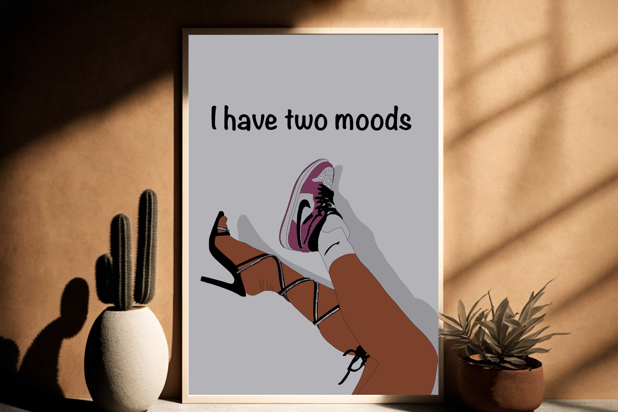I Have Two Moods Wall Art, Black Woman Wall Art With Quote ...