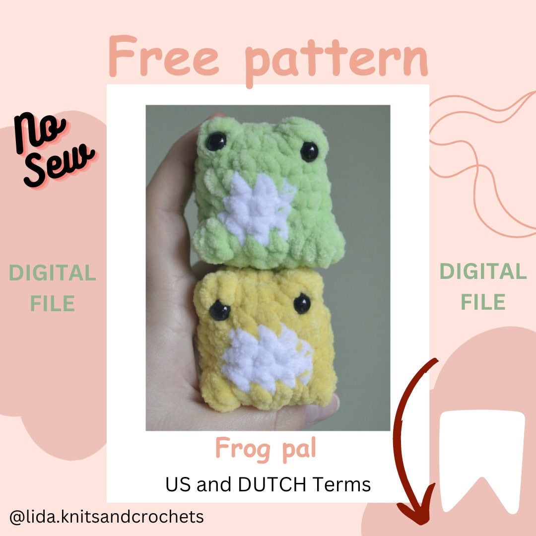 NO-SEW Frog Friend Crochet Pattern Mini Frog Pocket Plushie Haakpatroon ...