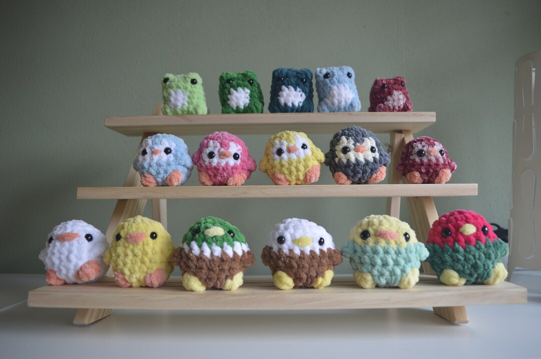 Crochet Pocket Friends Mini Plushies Penguin, Frogs, Cats, Birds, Ducks ...