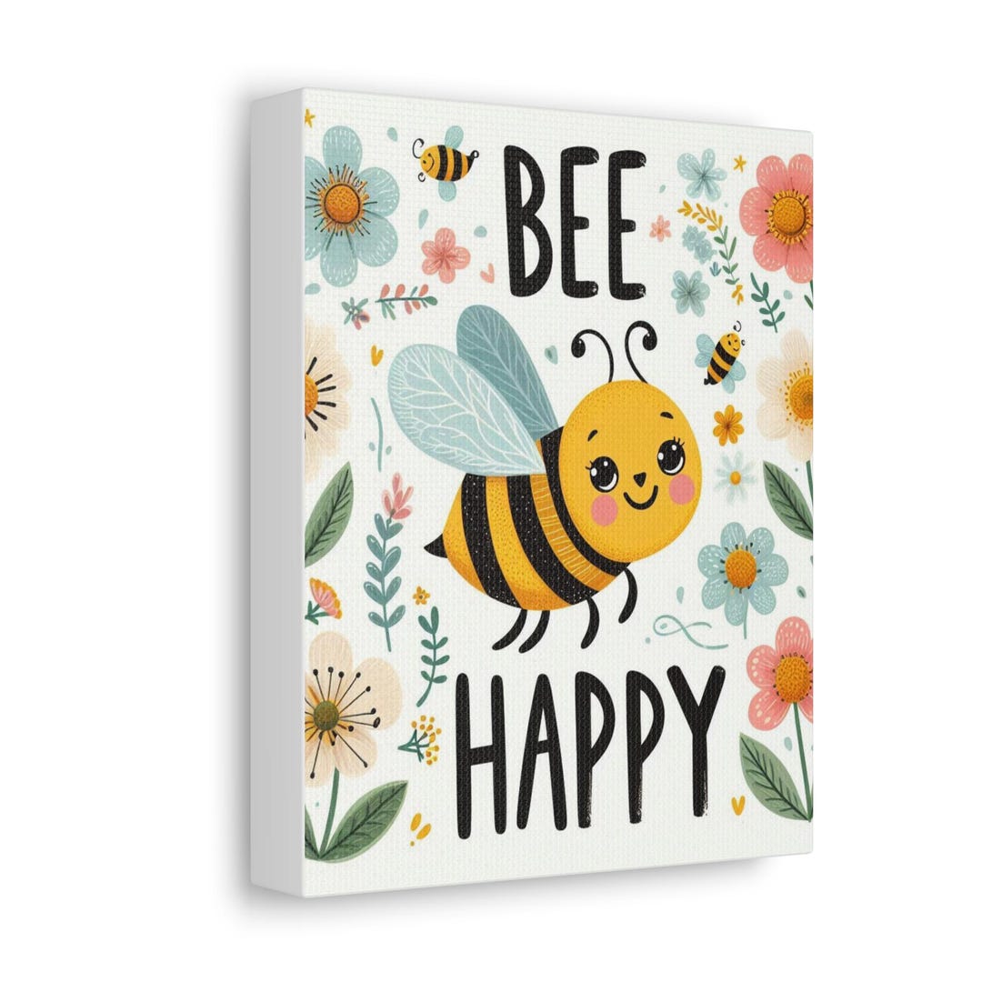 Adorable Floral Bee Wall Art | Cute Canvas Decor for Kids' Rooms ...