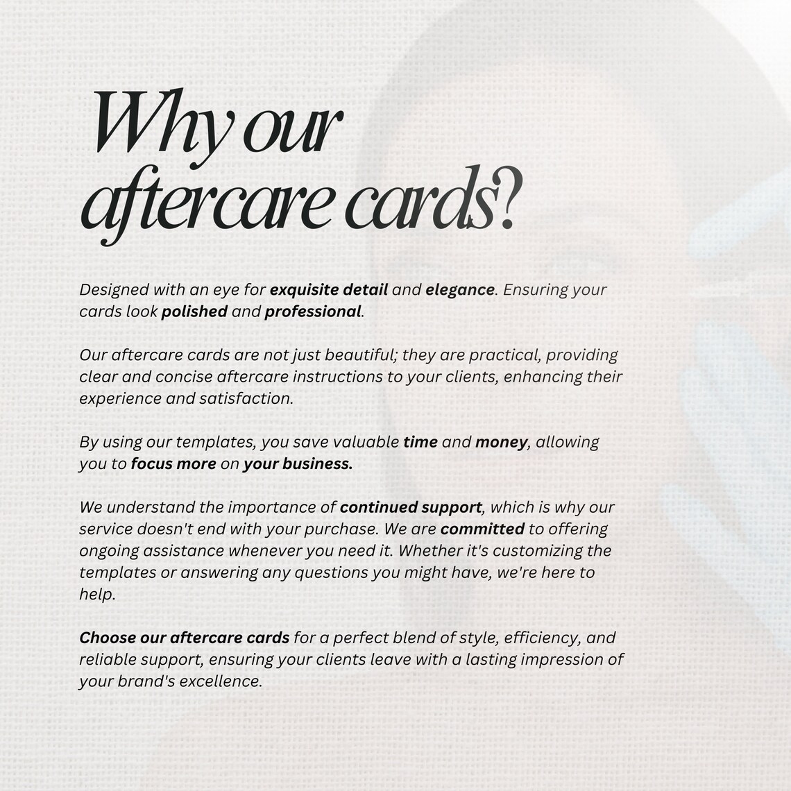 DIY Skin Booster Aftercare Card Design Mini Templates Dark, Editable ...