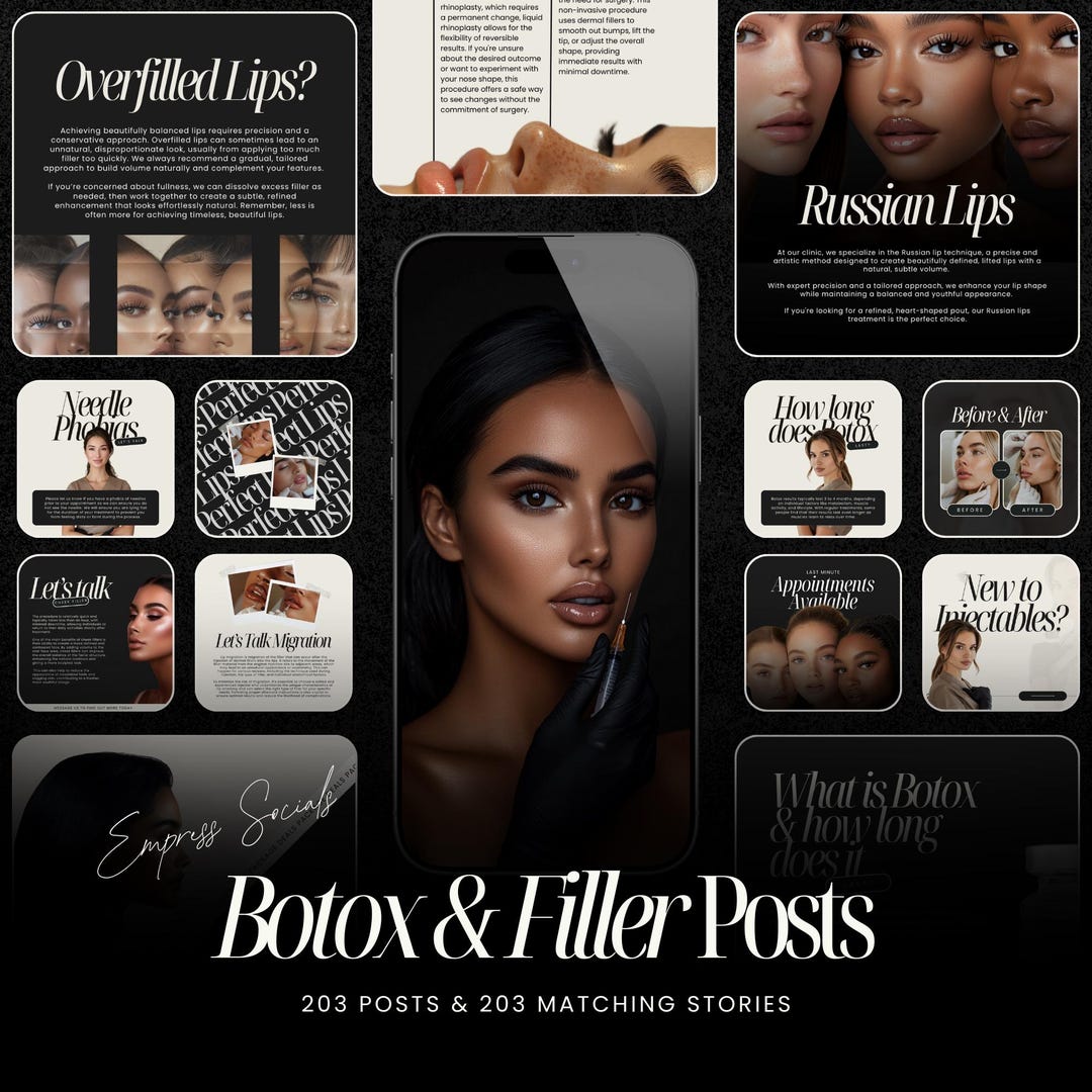 200+ Botox & Lip Filler Instagram Templates | Aesthetic Nurse Posts ...