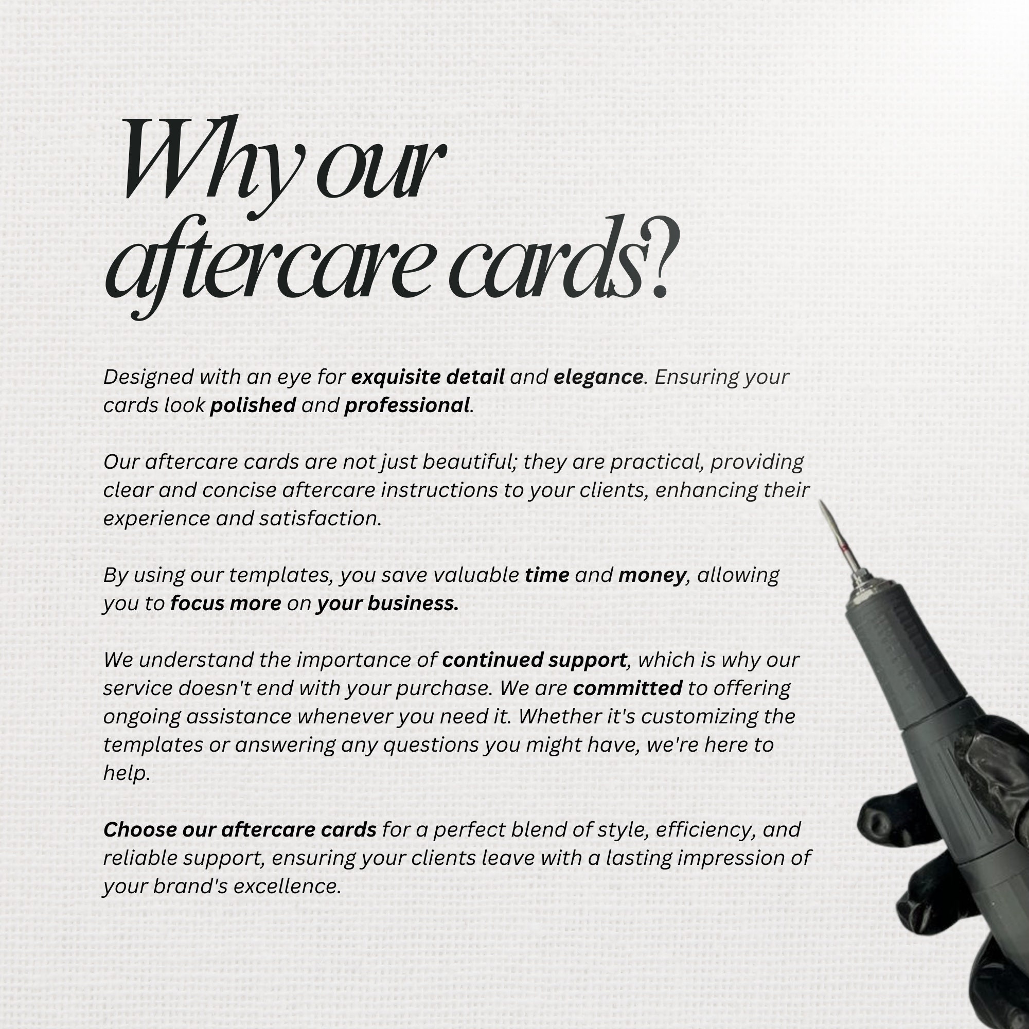 DIY PMU Aftercare Card Design Mini Templates Dark, Editable, Printable ...