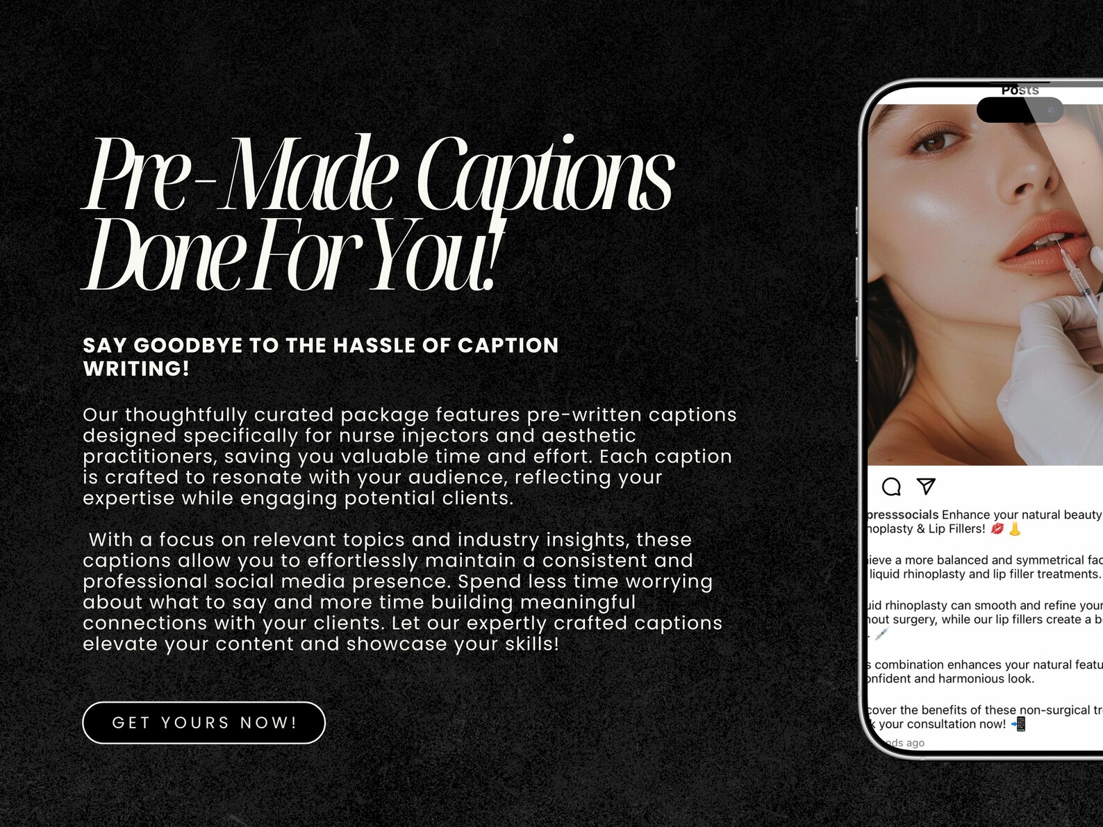 50 Aesthetics Practitioner Instagram Caption Bundle | 50 Hashtags ...