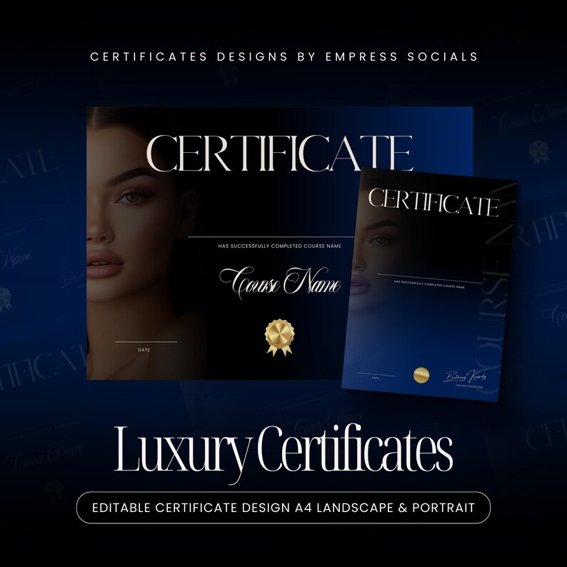 Editable Beauty Certificate Templates A4, DIY Certificate of Completion ...