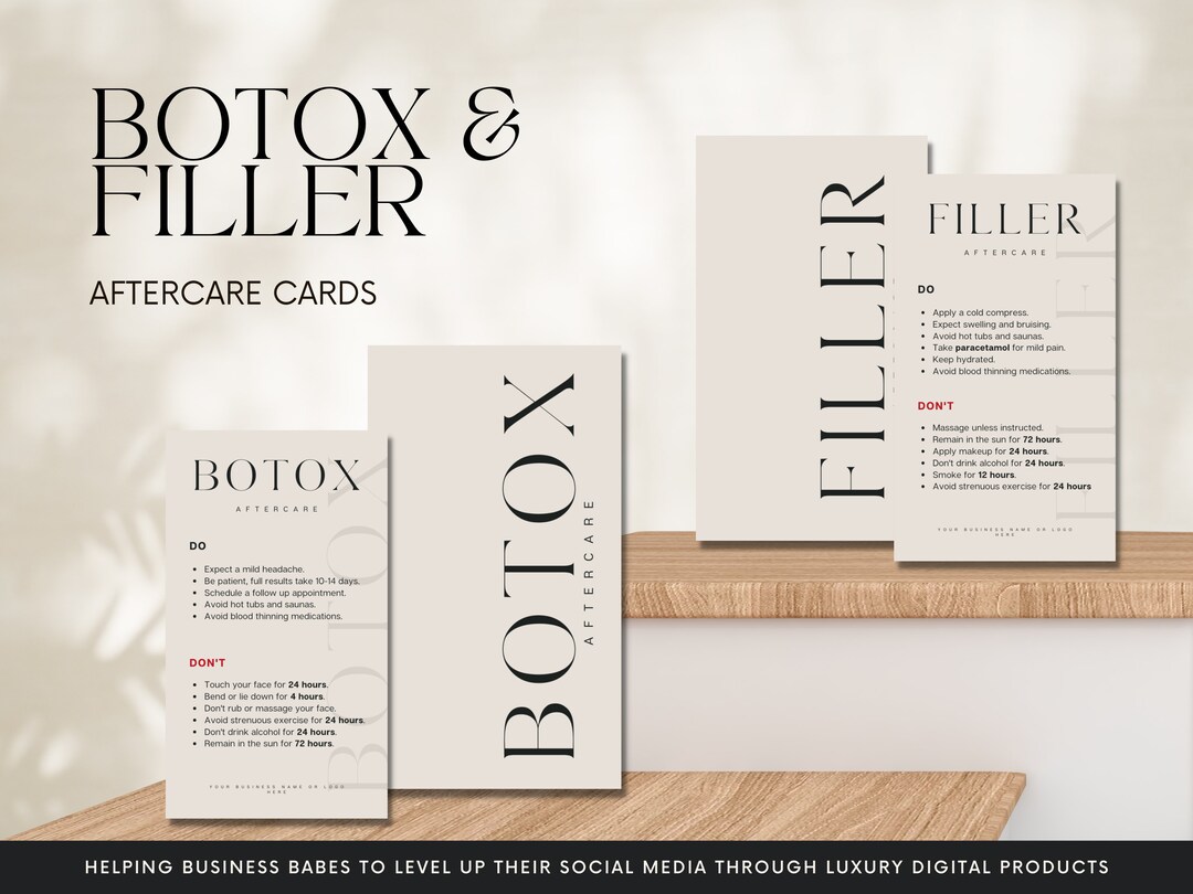 DIY Botox Filler Aftercare Card Design Mini Plantillas Ligeras ...
