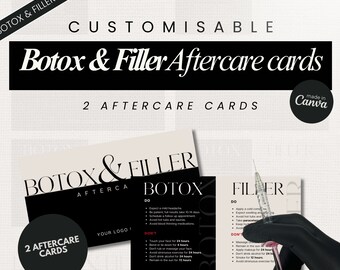 DIY Skin Booster Aftercare Card Design Mini Templates Dark, Editable ...
