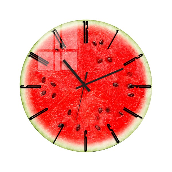 Red Wall Clock - Etsy