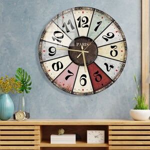 Vintage Style Wall Glass Clock, Farmhouse Decor, Silent Non Ticking ...
