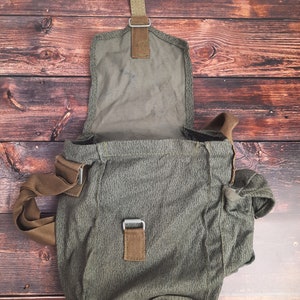 Vintage 80s Polish Army Surplus Camo Gas Mask Shoulder Bag Haversack ...